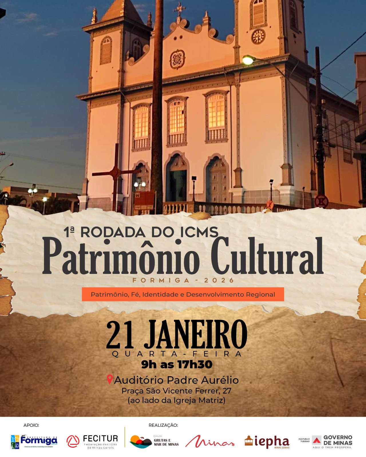 1ª Rodada do ICMS Patrimônio Cultural - ANO 2026 - IEPHA